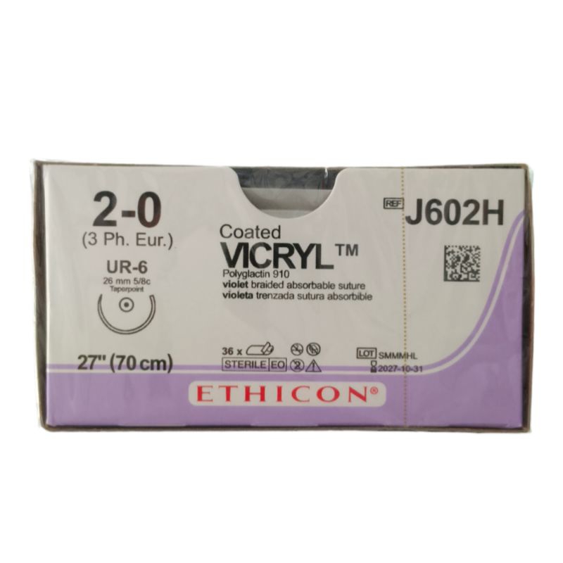 VICRYL 2-0 UR-6 J602H Taperpoint (ETHICON) sold per piece | Shopee ...