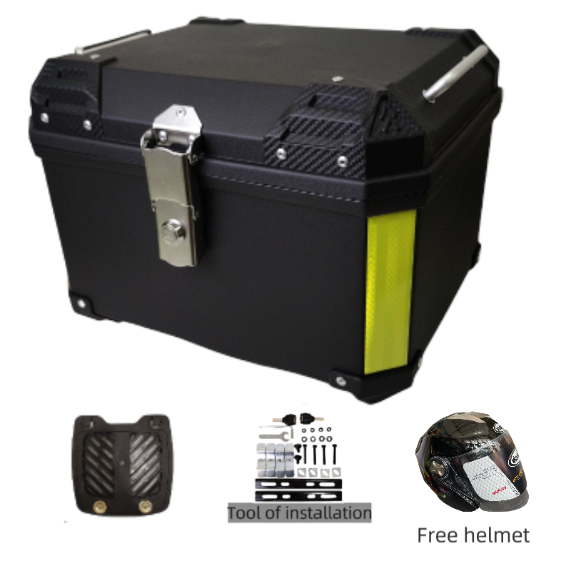 Motorcycle top box ABS 45L with base plate + free helmet | Shopee ...