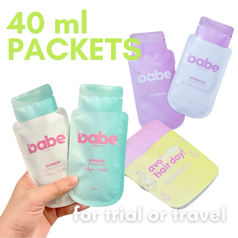 Babe Formula Travel Packets Shampoo Conditioner Avo Babe Hair Masque ...