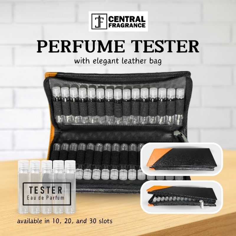 PERFUME TESTER SET ( 4ml bottle ) with Black Elegant Leather Bag ...