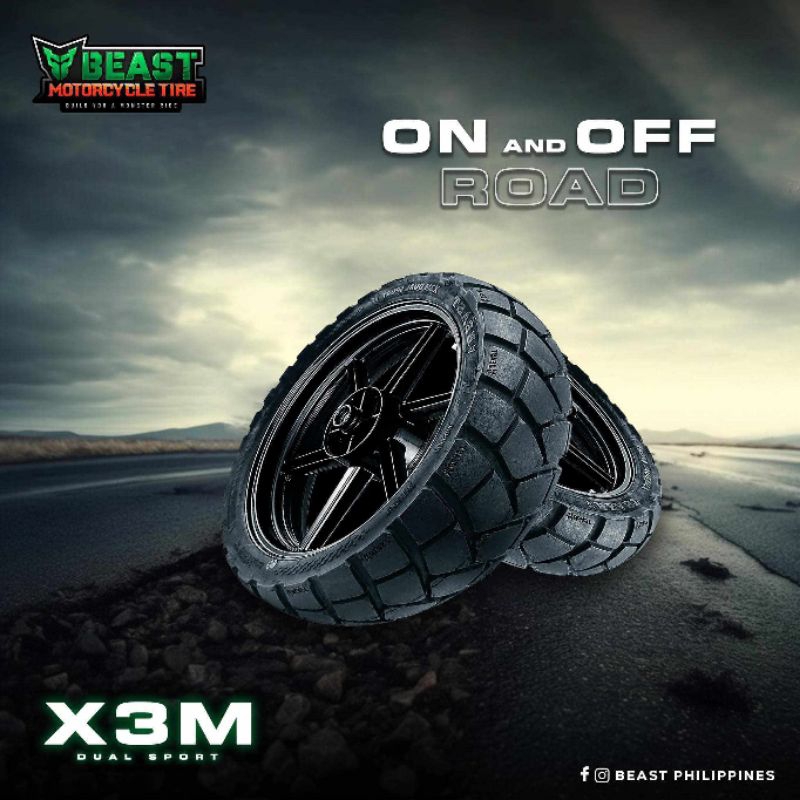 Beast Tire X3M Tubeless Dual Sports On & Off Road with Freebies ...