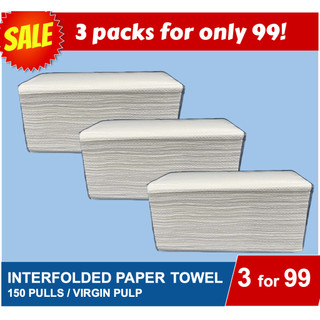 3 FOR 99 Interfolded Paper Towel 150 pulls VIRGIN PULP [Paper Towel ...
