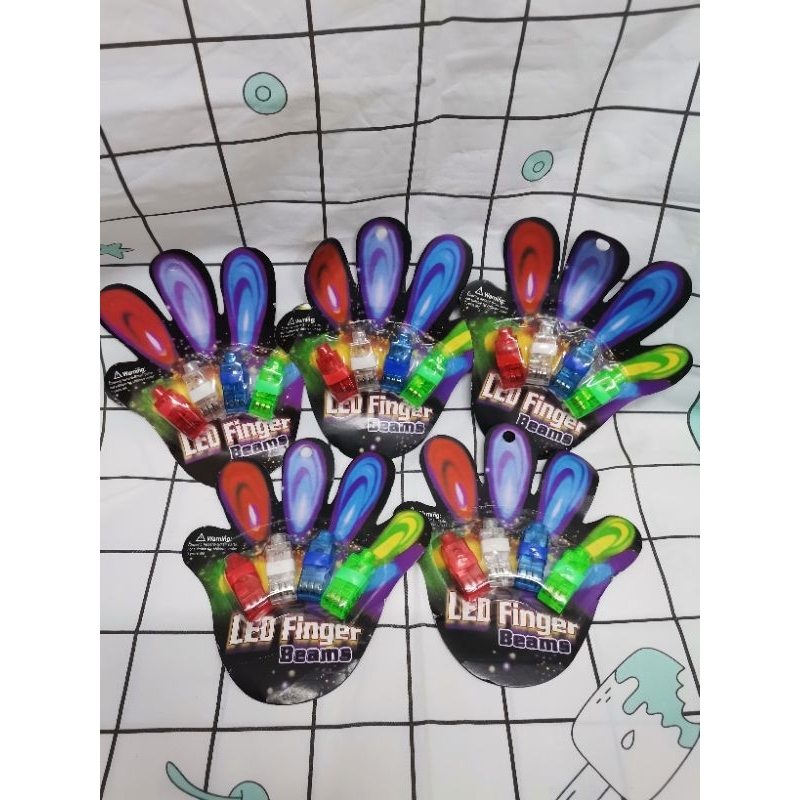 Ring Led Finger Beams Laser Light Up Glowing Toy Party Favor | Shopee ...