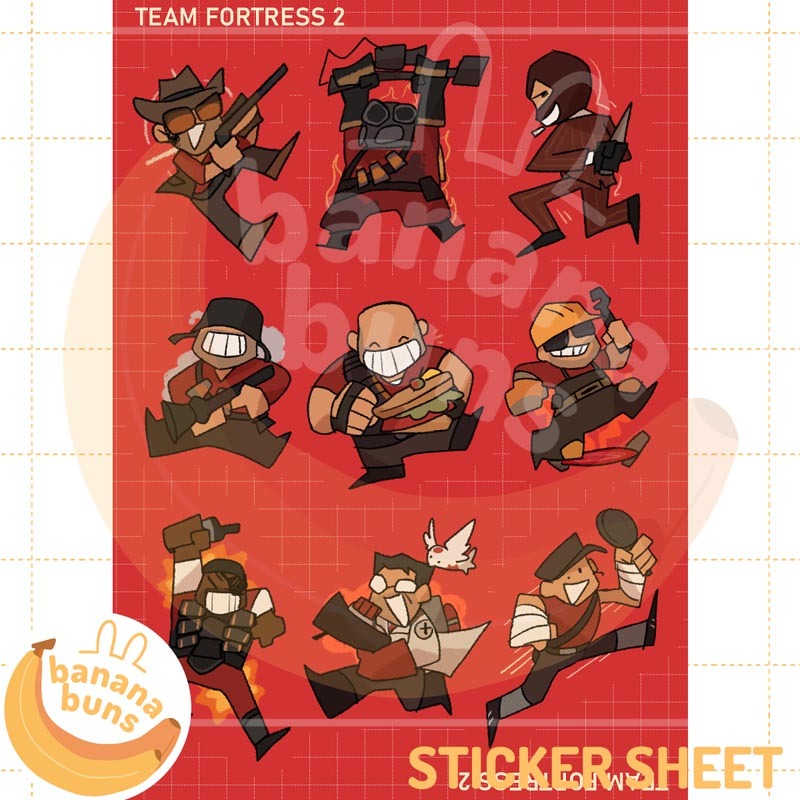 Team Fortress 2 / TF2 A5 Glitter Sticker Sheet | Shopee Philippines