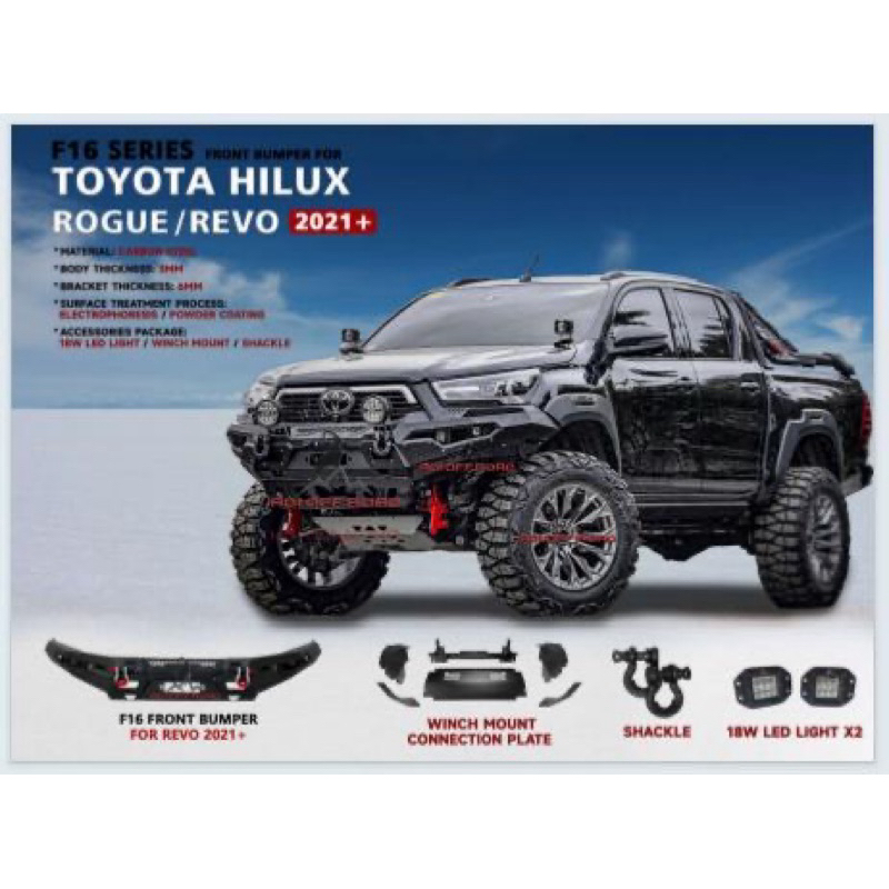 Toyota Hilux Revo Conquest GR Sport 2021 - 2024 Front Steel Bumper ...