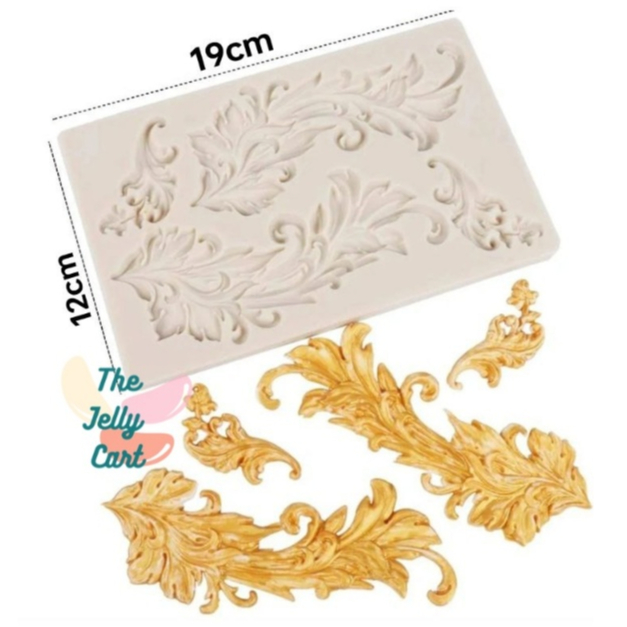 Swirl Baroque style Silicone Fondant Molder DIY Cake Border Vintage ...