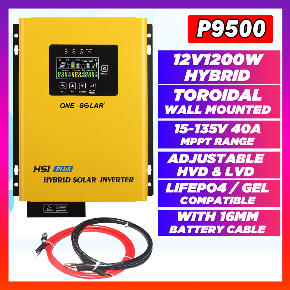 One Solar Hybrid Solar Inverter 12v1000W 12V1200W with 40A MPPT ...