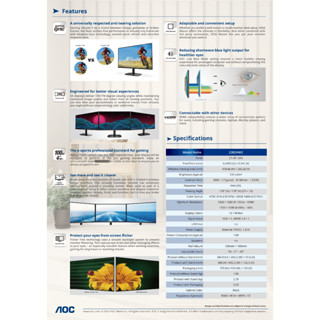 AOC 22B2HM2 Ultra Slim Monitor - 21.5" Full HD VA | 100hz | Eye Care ...