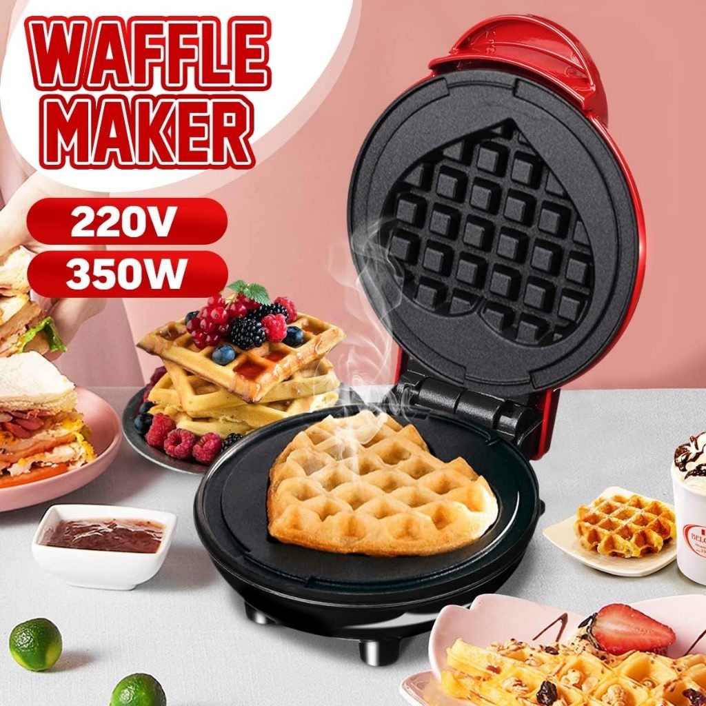 Mini Electric Waffle Maker Non-Stick Pan Circular Bakeware Pancake ...