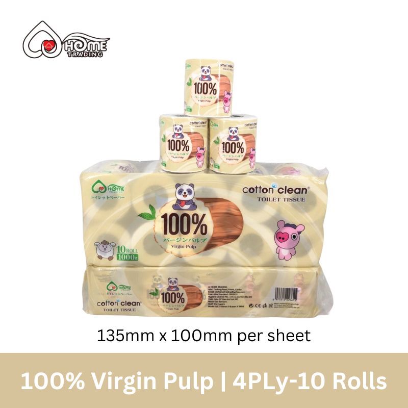 Cotton clean Virgin Pulp Tissue Soft Virgin Pulp Tissues 10 ROLLS ...