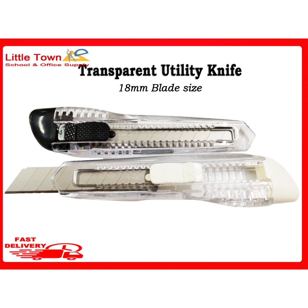 Transparent Utility knife 18mm cutter blade hand held paper cutter ...