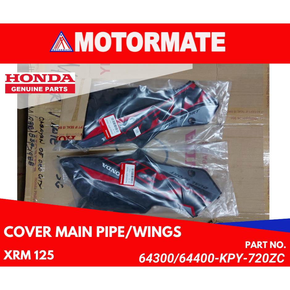 Cover Main Pipe/Wings L/R XRM 125 Honda Original 64300/64400-KPY-720ZC ...