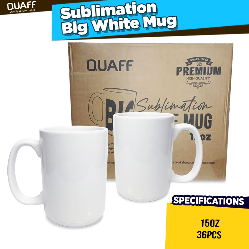 QUAFF Sublimation Coated White Mug 15oz (1box - 36pcs) | Shopee Philippines
