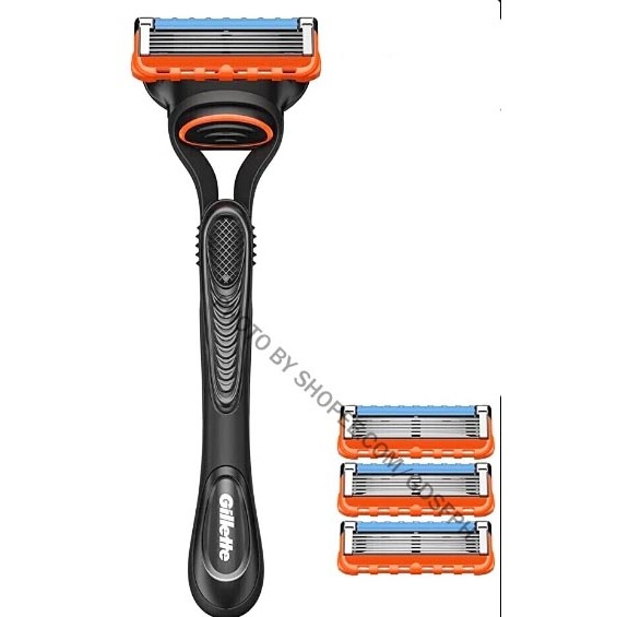 Gillette Fusion 5 Razor with 4 Blades Free Razor Cap - Orange Packaging ...