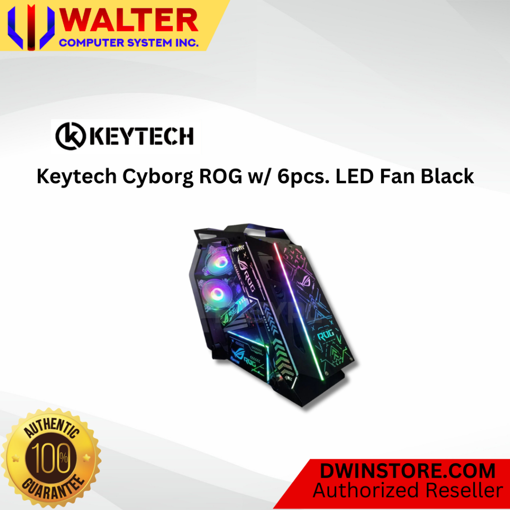 Keytech Cyborg ROG w/ 6pcs. LED Fan Black Case | Shopee Philippines
