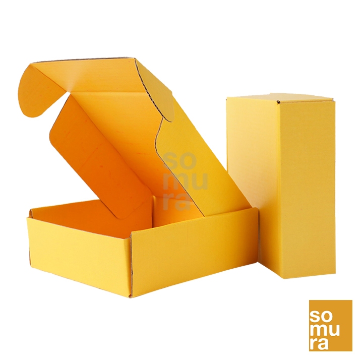 Plain Yellow Colored Box Carton Corrugated Box Gift Box Carton Box ...
