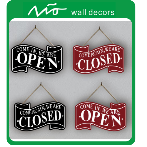 OPEN AND CLOSE WOODEN SIGNAGE HANGING SHOP DECORATION | Shopee Philippines