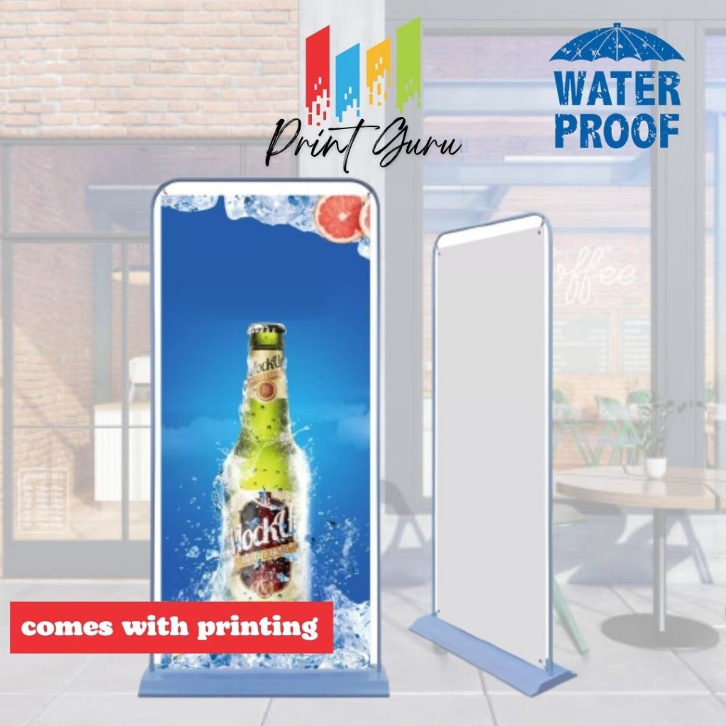 18oz Printed Tarpaulin with Door Frame Banner Stand 80cm x 180cm (Hook ...