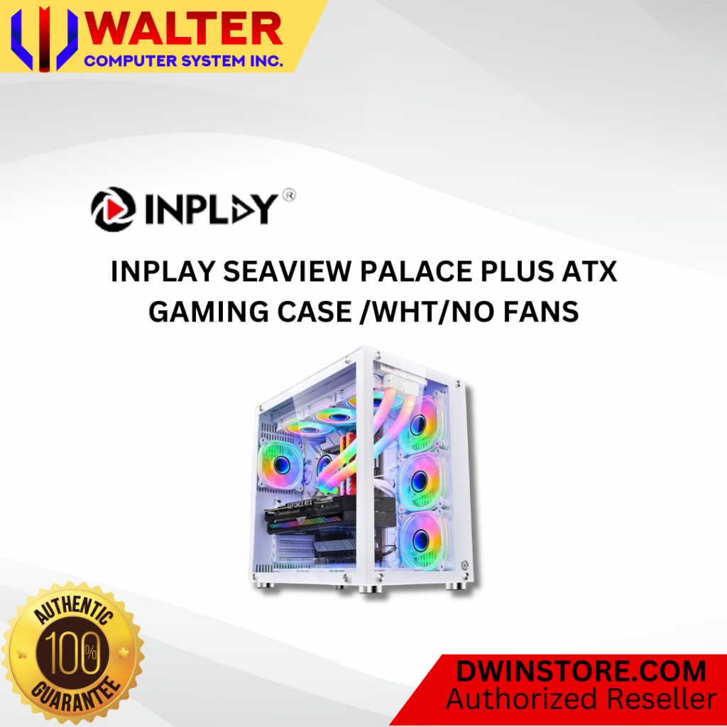 INPLAY SEAVIEW PALACE PLUS ATX GAMING CASE /WHT/NO FANS | Shopee ...