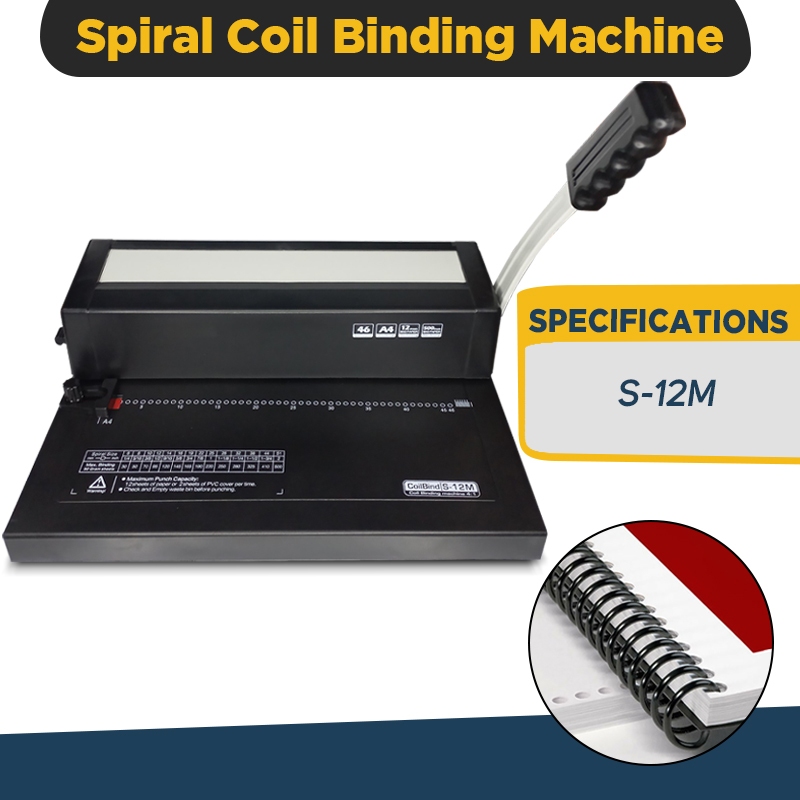 Q-S12M Spiral Coil Binding Machine A4 Size | Shopee Philippines