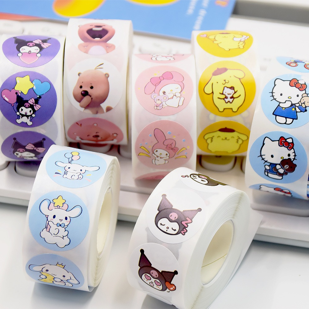500pcs Sanrio Cartoon Sticker DIY Tape Kuromi Pacha Dog Ania Anime ...