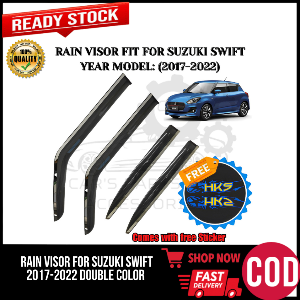 GCAO RAIN VISOR For SUZUKI SWIFT 2017 2018 2019 2020 2021 2022 DOUBLE ...