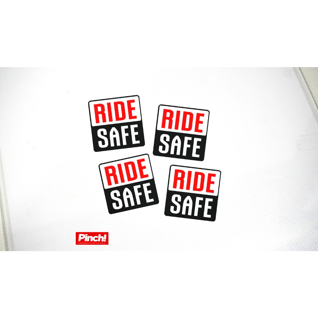 Pinch Motorcycle Sticker - Ride Safe 4pcs square | Shopee Philippines