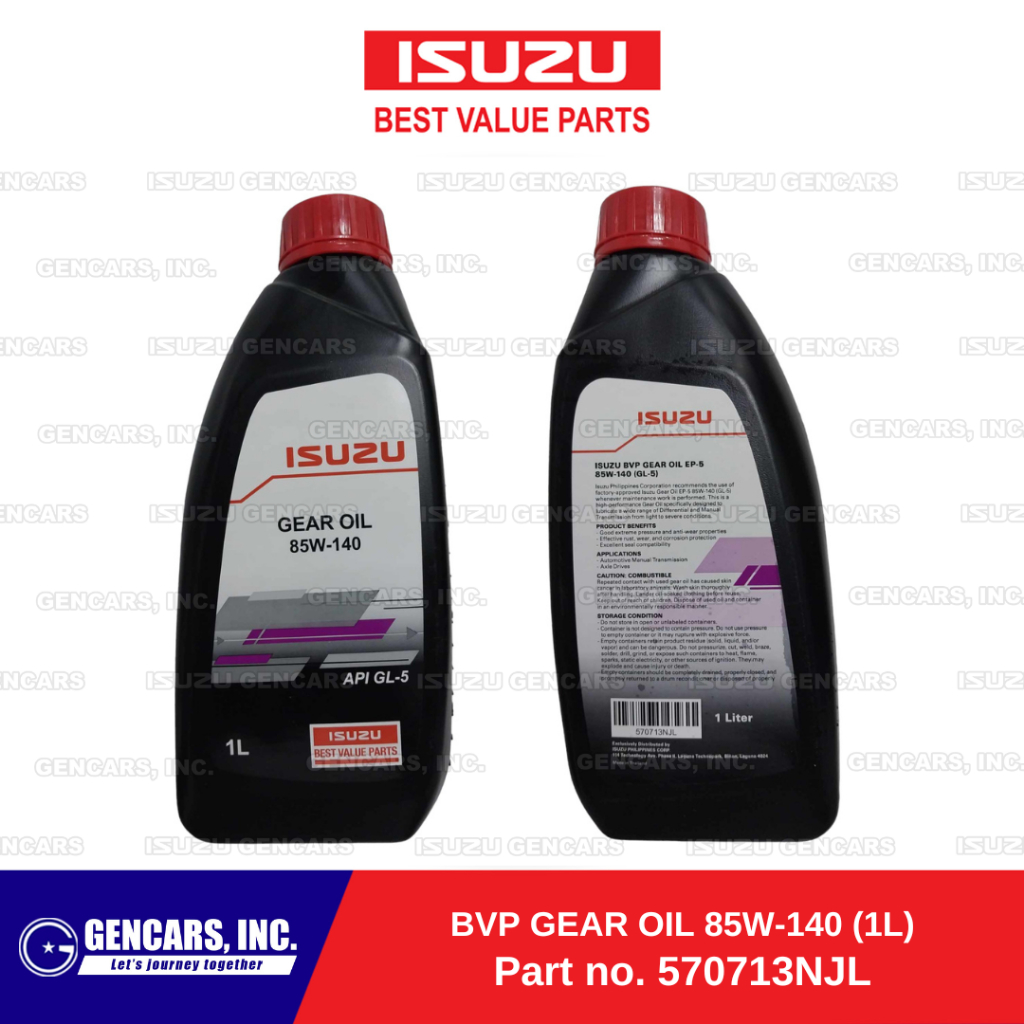 Isuzu Genuine Gear Oil (1L) (SAE 85W-140) (570713NJL) (Genuine ...