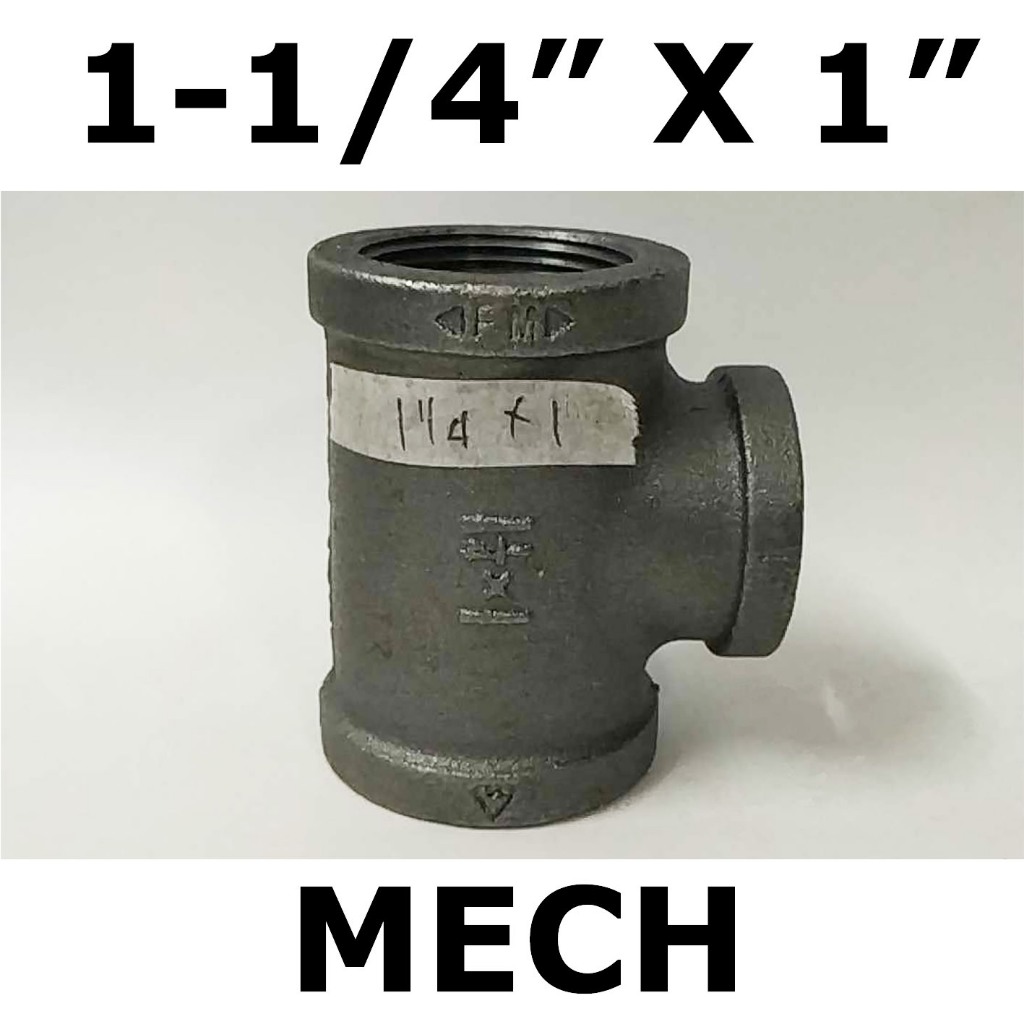 MECH BI TEE REDUCER 1-1/4" X 1" SCH40 150# BLACK IRON == 1-1/4" X 1 ...