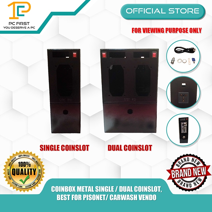 PC FIRST COINBOX METAL SINGLE / DUAL COINSLOT, BEST FOR PISONET ...
