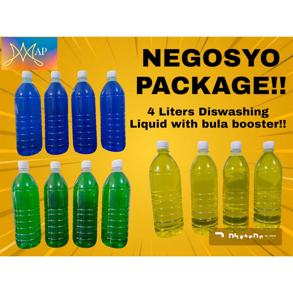 4 pcs - 1 Liter Dishwashing Liquid with bula booster - Negosyo package ...