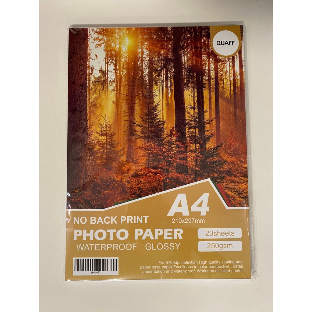 QUAFF No Back Print Glossy Photo Paper A4 200g/230g/250g (20 sheets ...