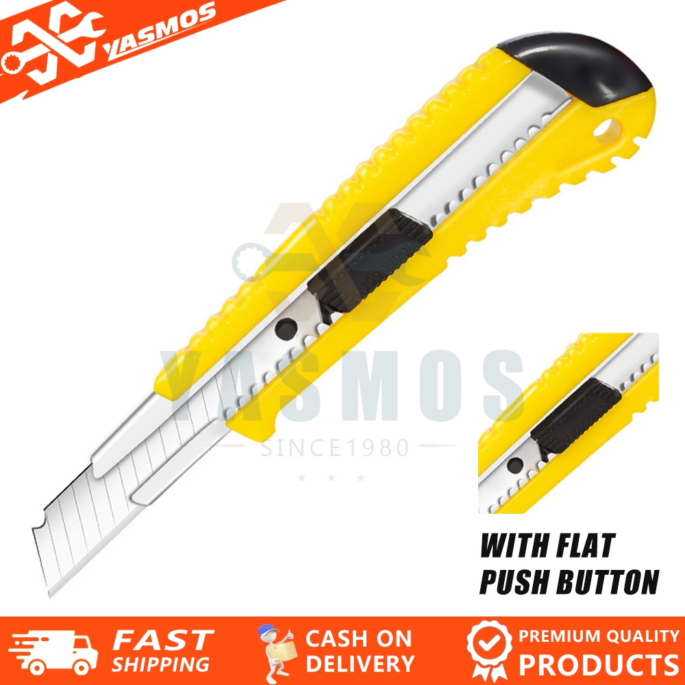 YASMOS 16cm Retractable Utility Knife Selft-Locking Design Yellow ...