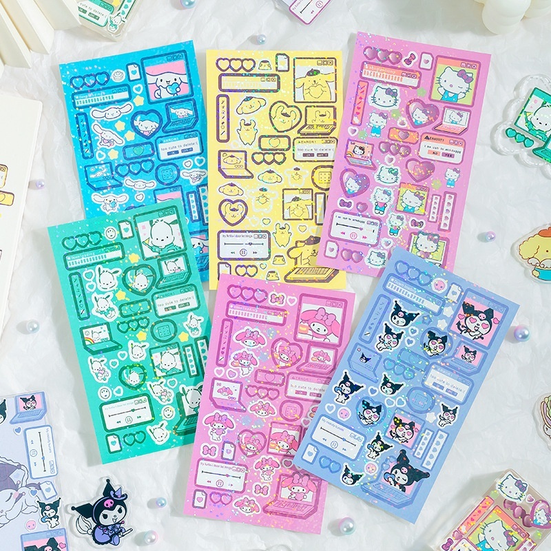 Sanrio Laser Sticker Card Sticker Handbook Sticker Cartoon Sticker ...