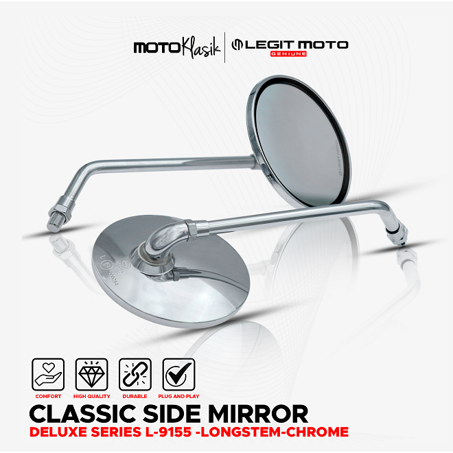 LEGITMOTO GENUINE DELUXE SERIES RETRO CLASSIC LONG STEM ROUND SIDE ...