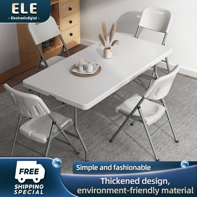 Portable folding table 6ft (180cm) outdoor picnic table movable table ...
