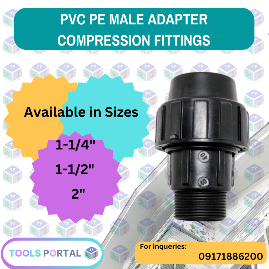 PVC PE Compression Fittings Male Adapter (1-1/4 - 2") | Shopee Philippines