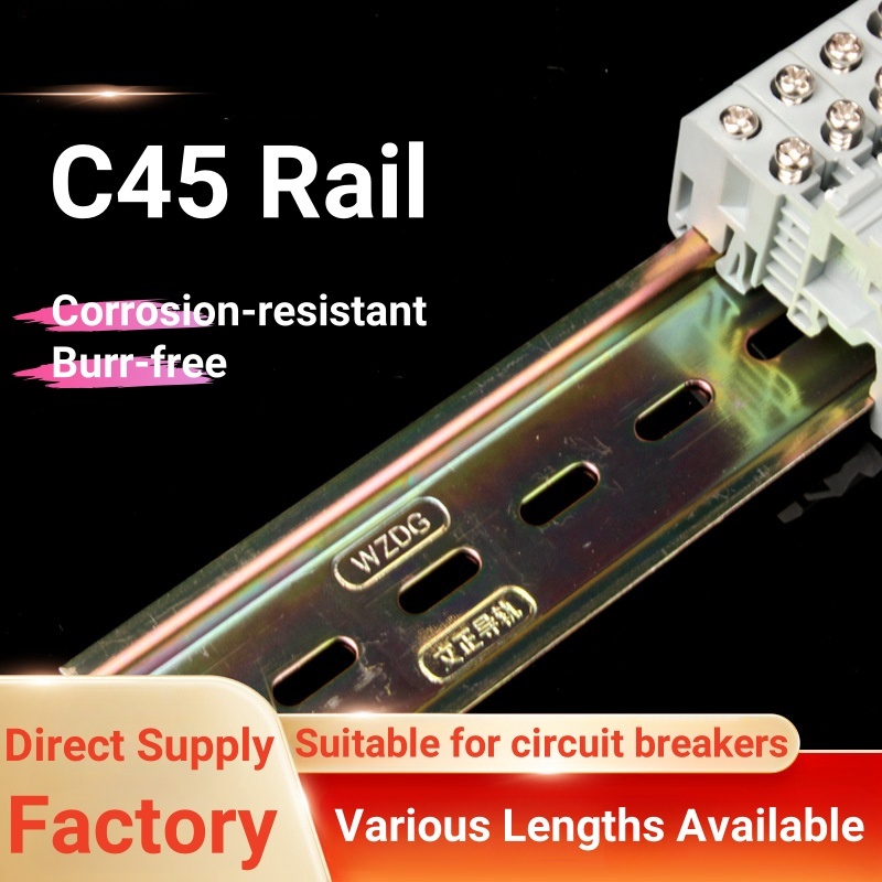 20/50CM Grooved Metal DIN Fixed Rail General Circuit Breaker Rail Relay ...