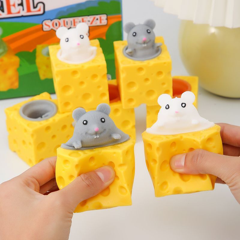 Cute Squishy Toys Cheese Mouse Toys Funny Rat Cup Squeeze Cup Toys for ...