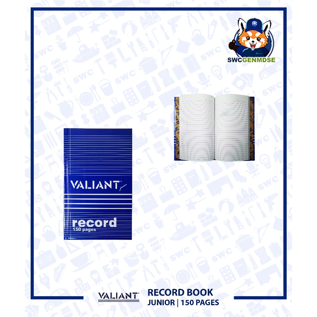 VALIANT Record Book | Junior Record Book | Log Book | 150 - 500 PAGES ...