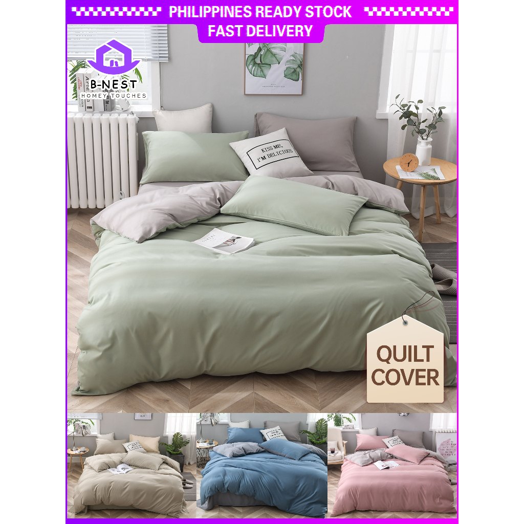 B-NEST Quilt Cover Duvet Cover Plain Color AB face Duvet Quilt Cover ...