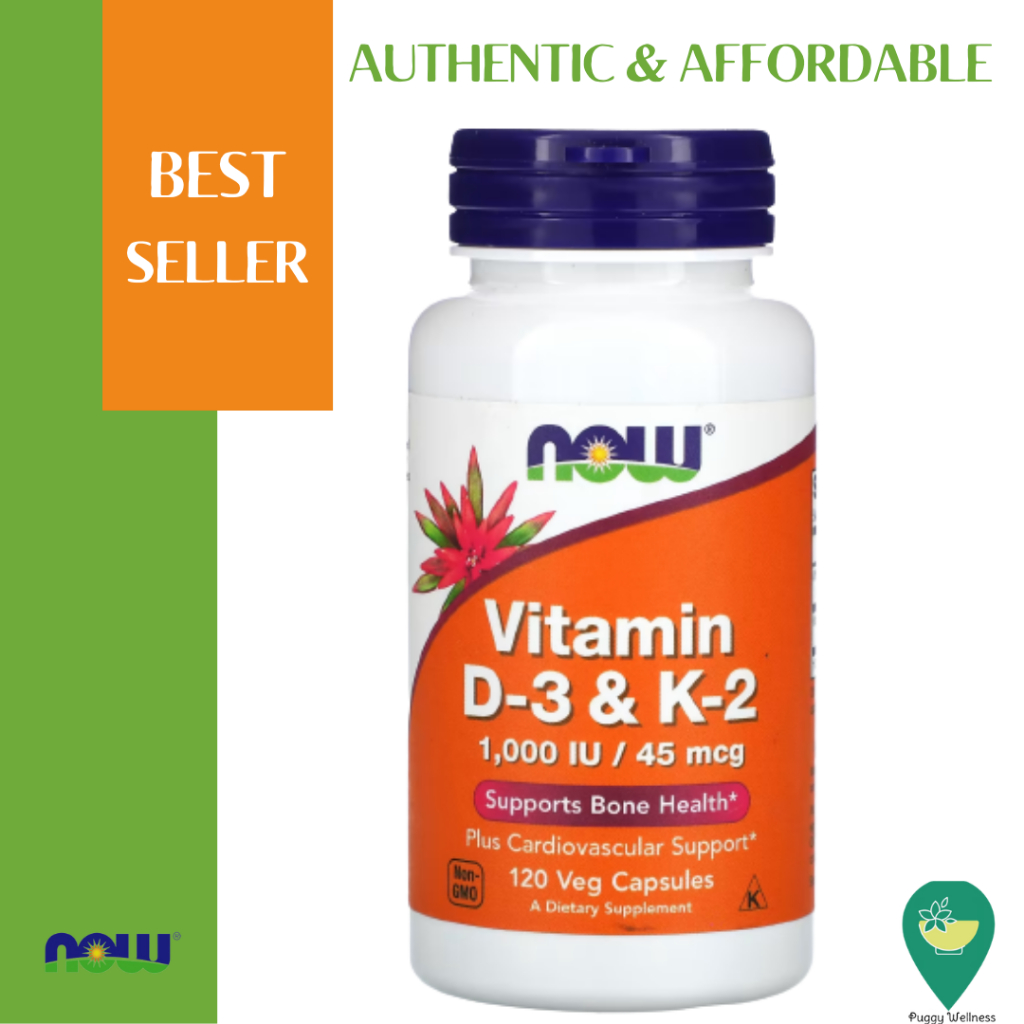 NOW Foods, Vitamin D-3 & K-2, 120 Veg Capsules. Expiry: 06/2027 | Shopee Philippines