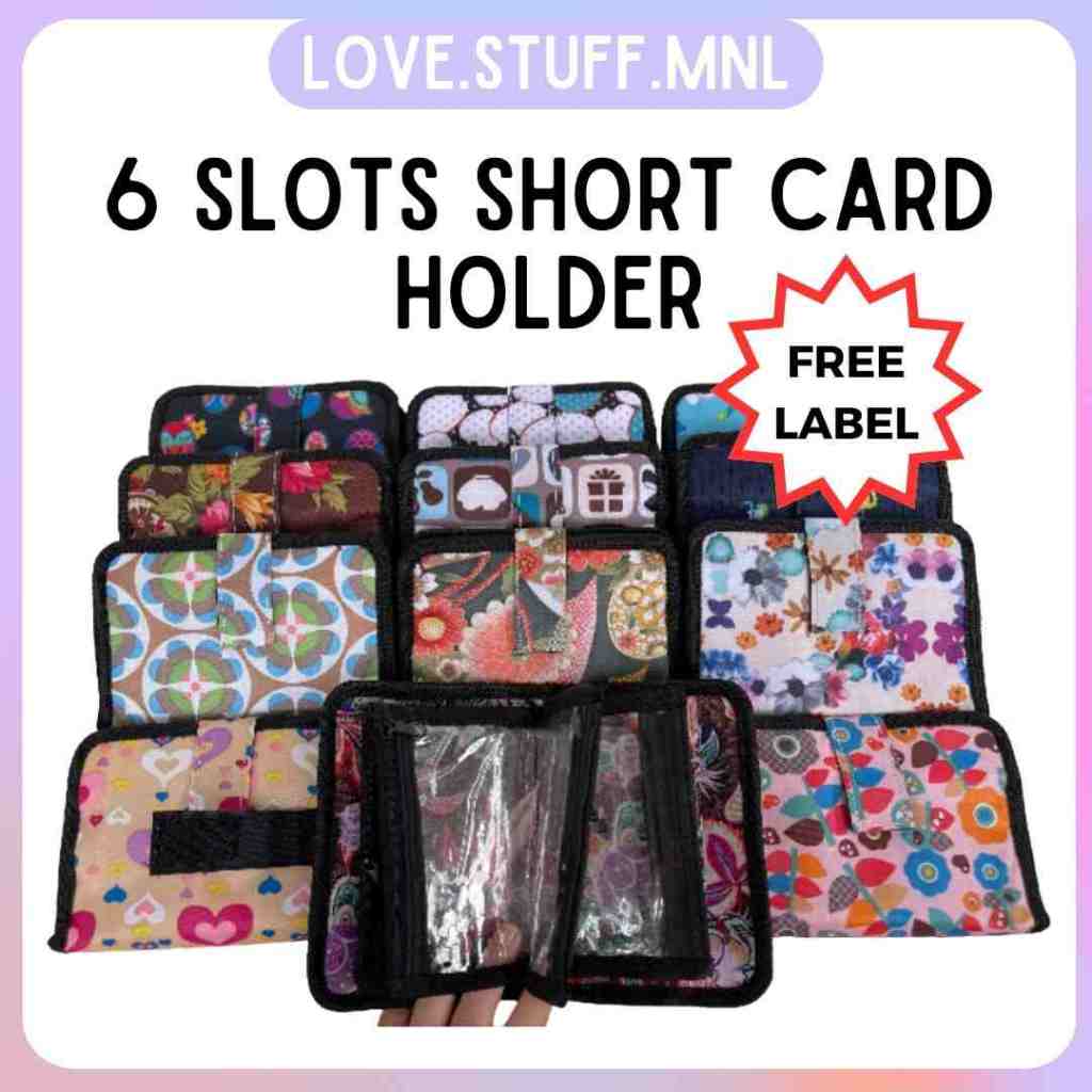 6 SLOTS CARD HOLDER WITH ZIPPER (4 SLOTS + 2 SIDE SLOTS) PRINTED DESIGN ...