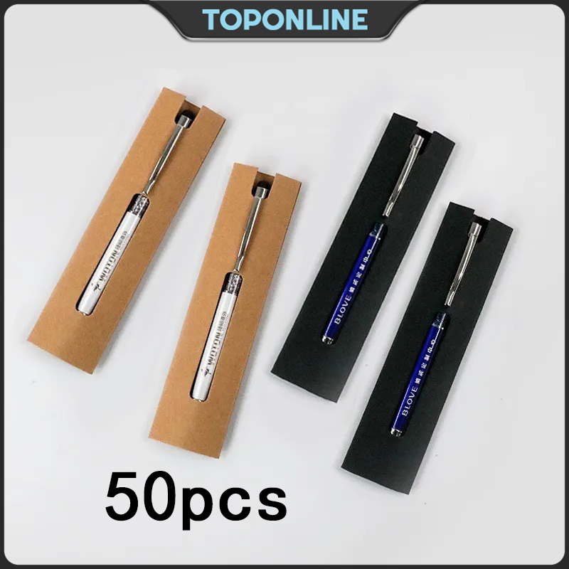 50pcs Kraft Pen Packaging Case Single Pen Paper Sleeves Bag Paper ...