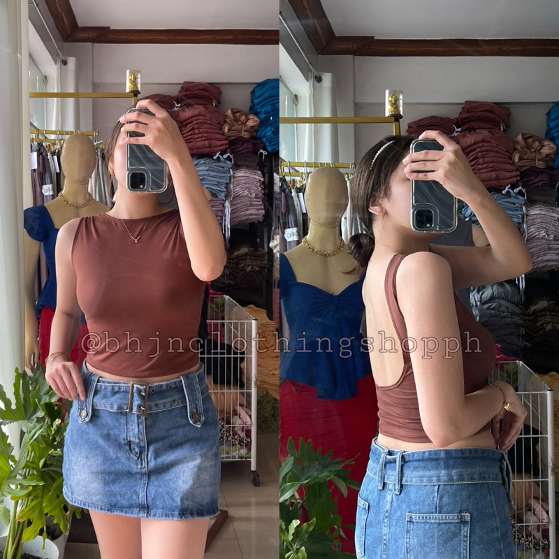 BHJN SCARLET UBACK DOUBLE LINING TOP | Shopee Philippines