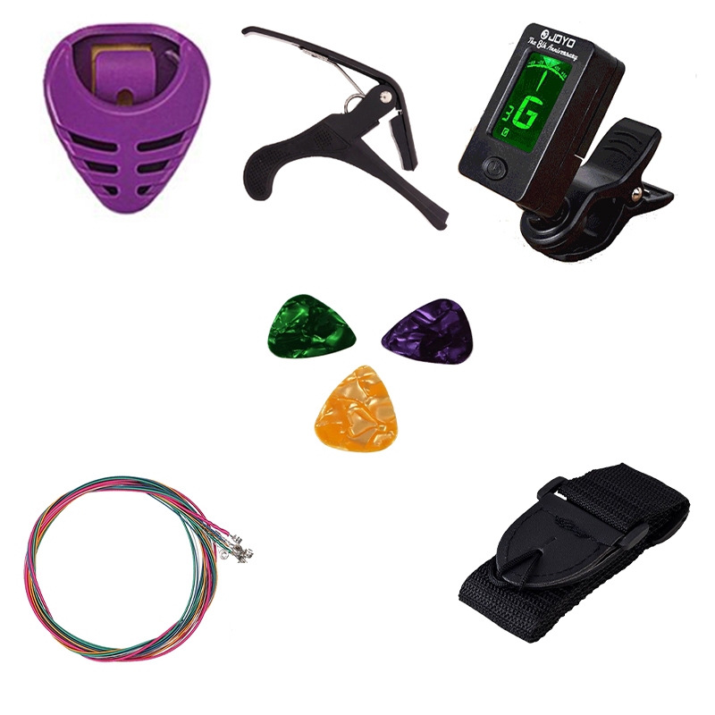 Guitar Accessories kit Tuner +Capo +Guitar Pick+Strap+Fingertip ...