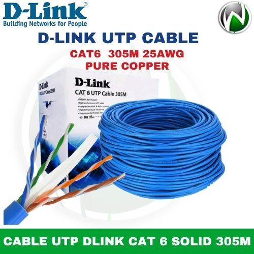 DLINK UTP CABLE CAT6 SOLID PURE COPPER 25AWG 305M | Shopee Philippines