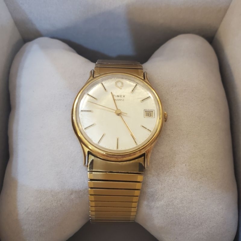 Vintage TIMEX Q Quartz Gold Tone | Shopee Philippines