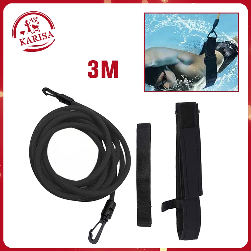 3 Meters Swim Bungee Training Belt Adjustable Swim in Place Swimming Resistance Band | Shopee ...