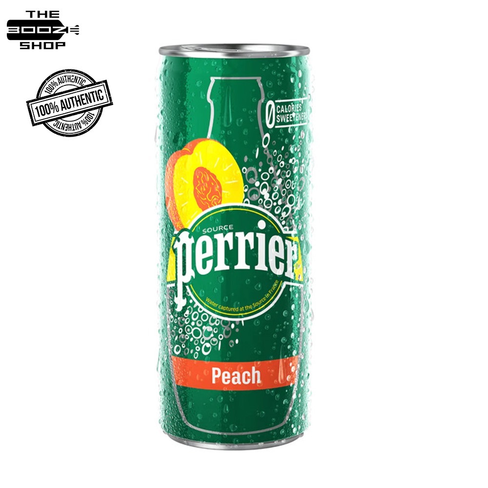 PERRIER PEACH FLAVORED CARBONATED MINERAL WATER 250ML CAN | Shopee ...